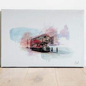 Gs London Bus Art Print, Routemaster Illustration, Bus Drawing ...