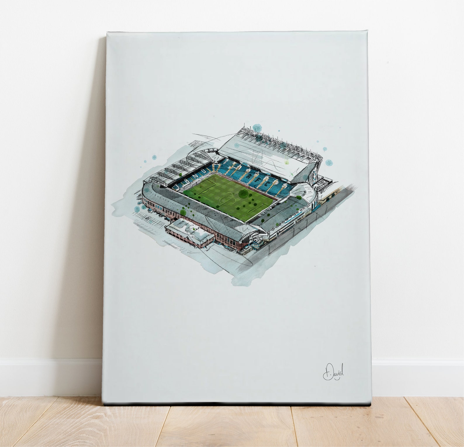 Leeds United Elland Road, Leeds United Illustration, Drawing ...