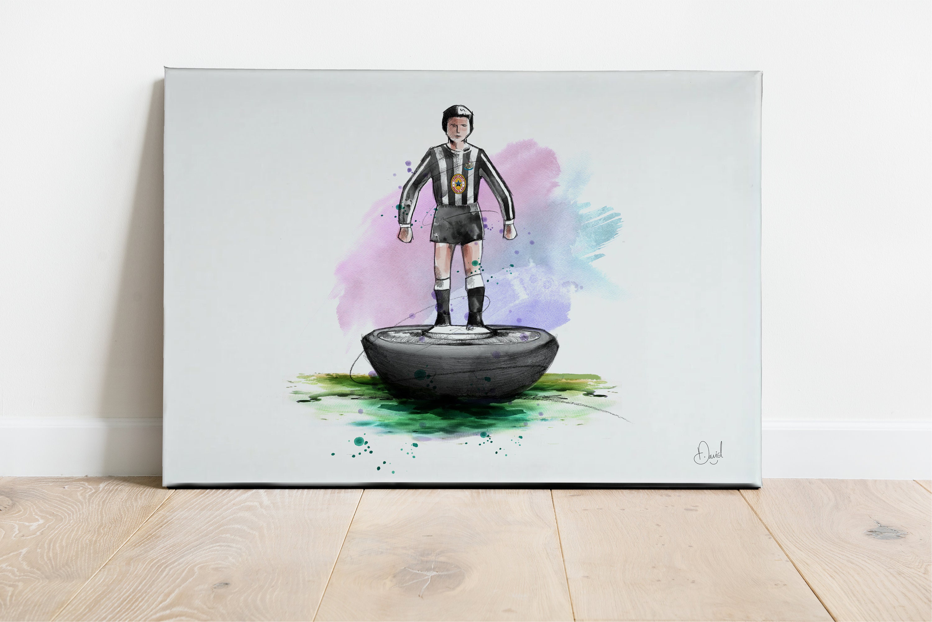 Newcastle United Subbuteo Art Print, NUFC Drawing, Newcastle ...