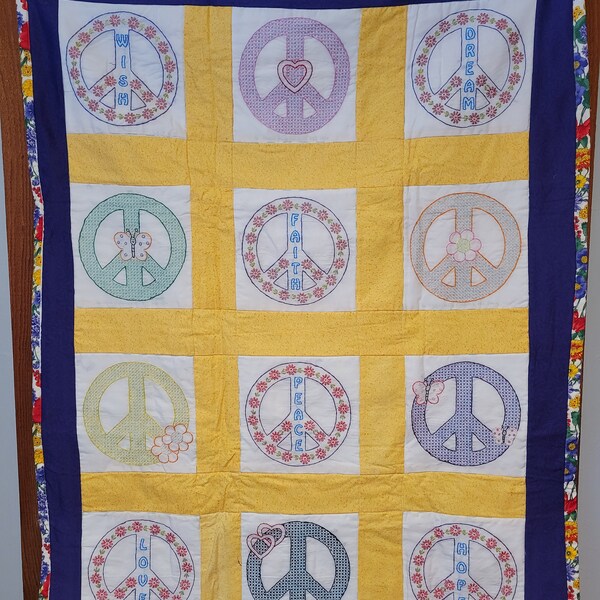 Peace Sign Quilt - Etsy