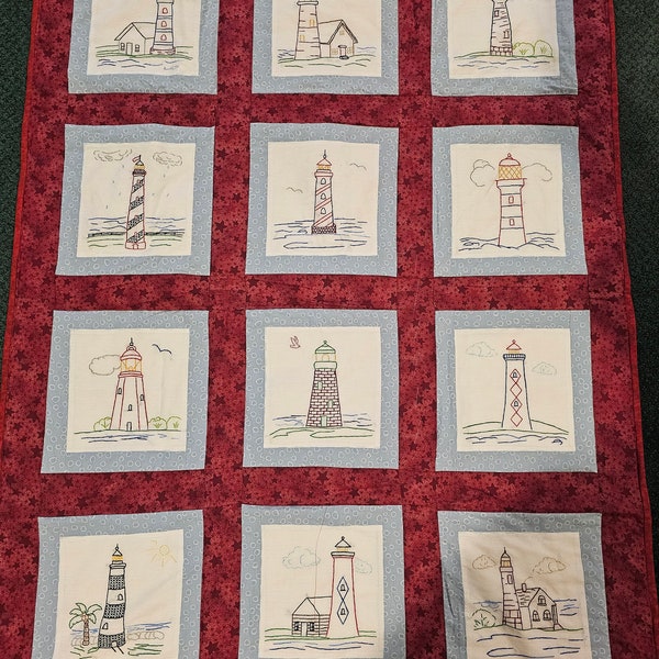 Lighthouse Quilt - Etsy