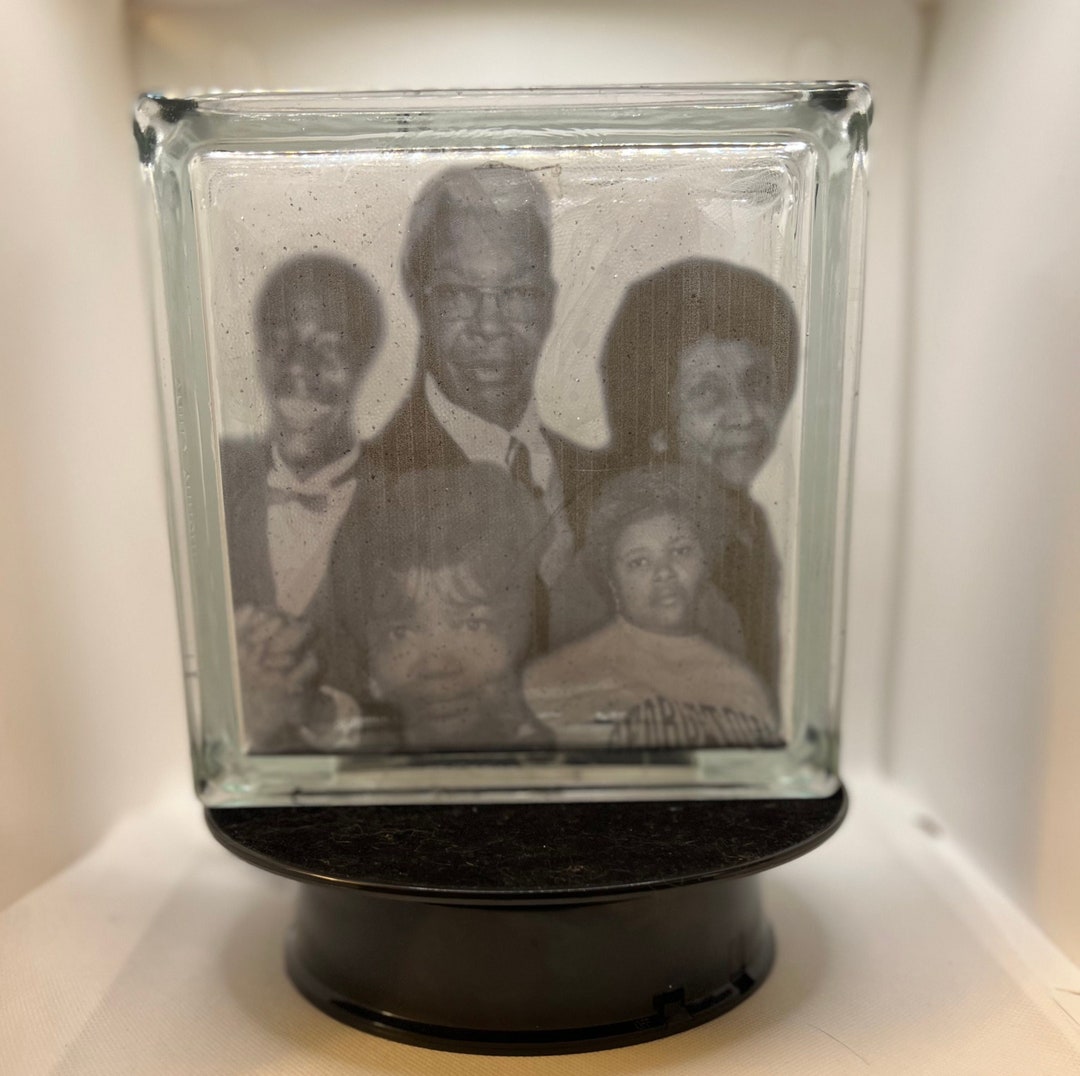 Custom 6x6 Lighted Glass Memorial Block With Photo - Etsy