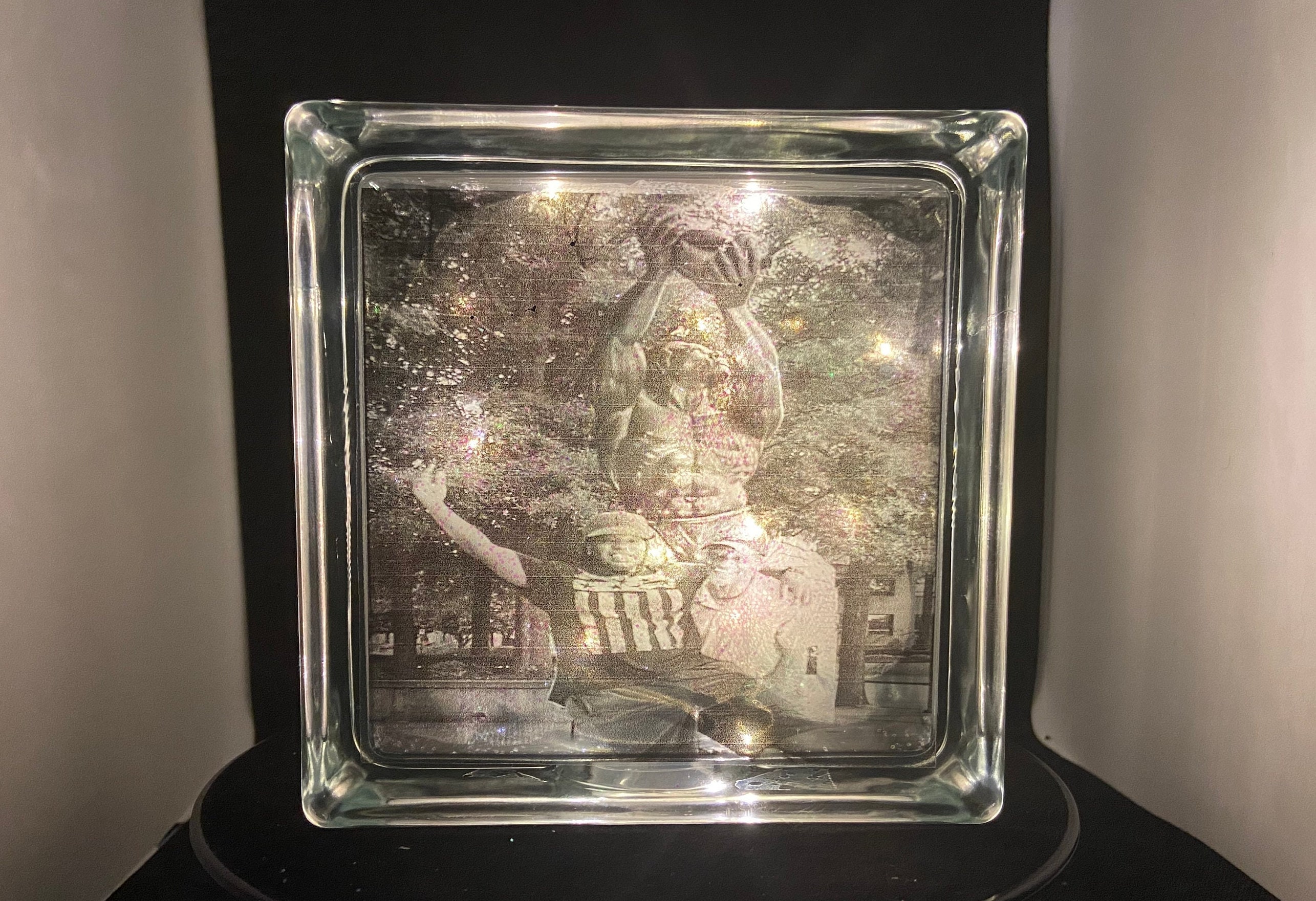 Custom 6x6 Lighted Glass Memorial Block With Photo - Etsy
