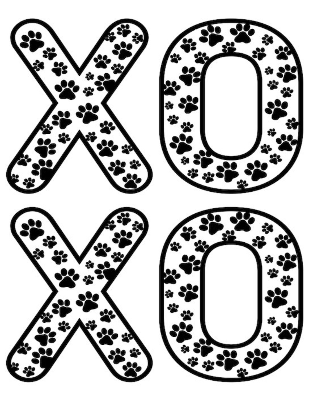 XOXO PAWS SVG, Paws Svg, Valentine's Day Svg - Etsy