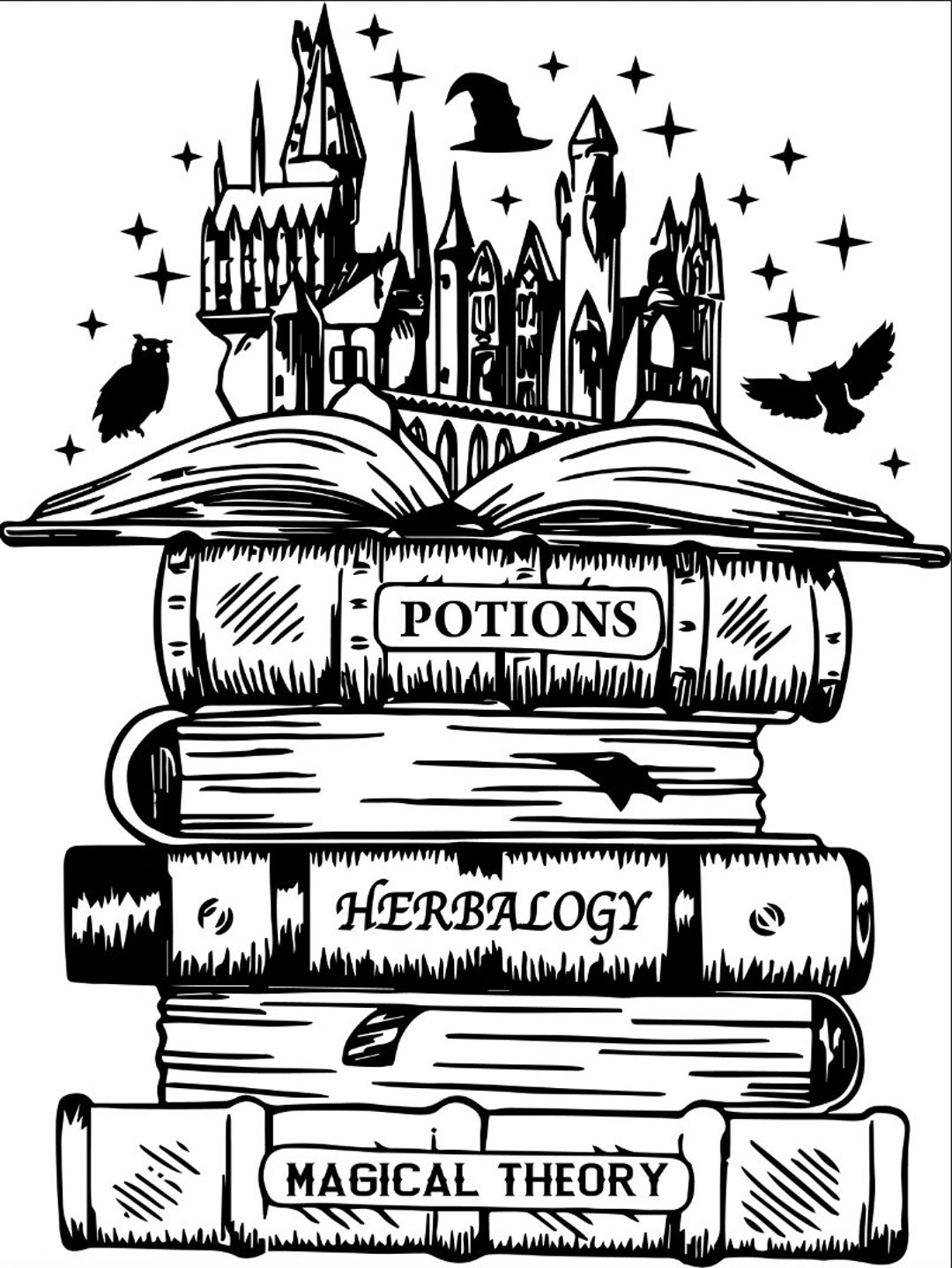 Magical HP Book SVG, Wizarding School Svg, Magic School Svg, HP Svg ...