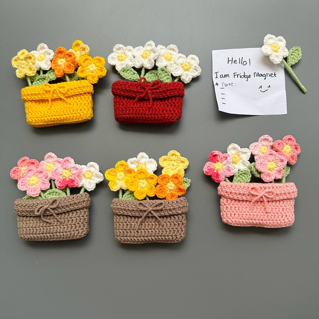 Fridge Magnet Set Wildflowers Wool | Cute Fridge Decor | Kitchen Decor ...
