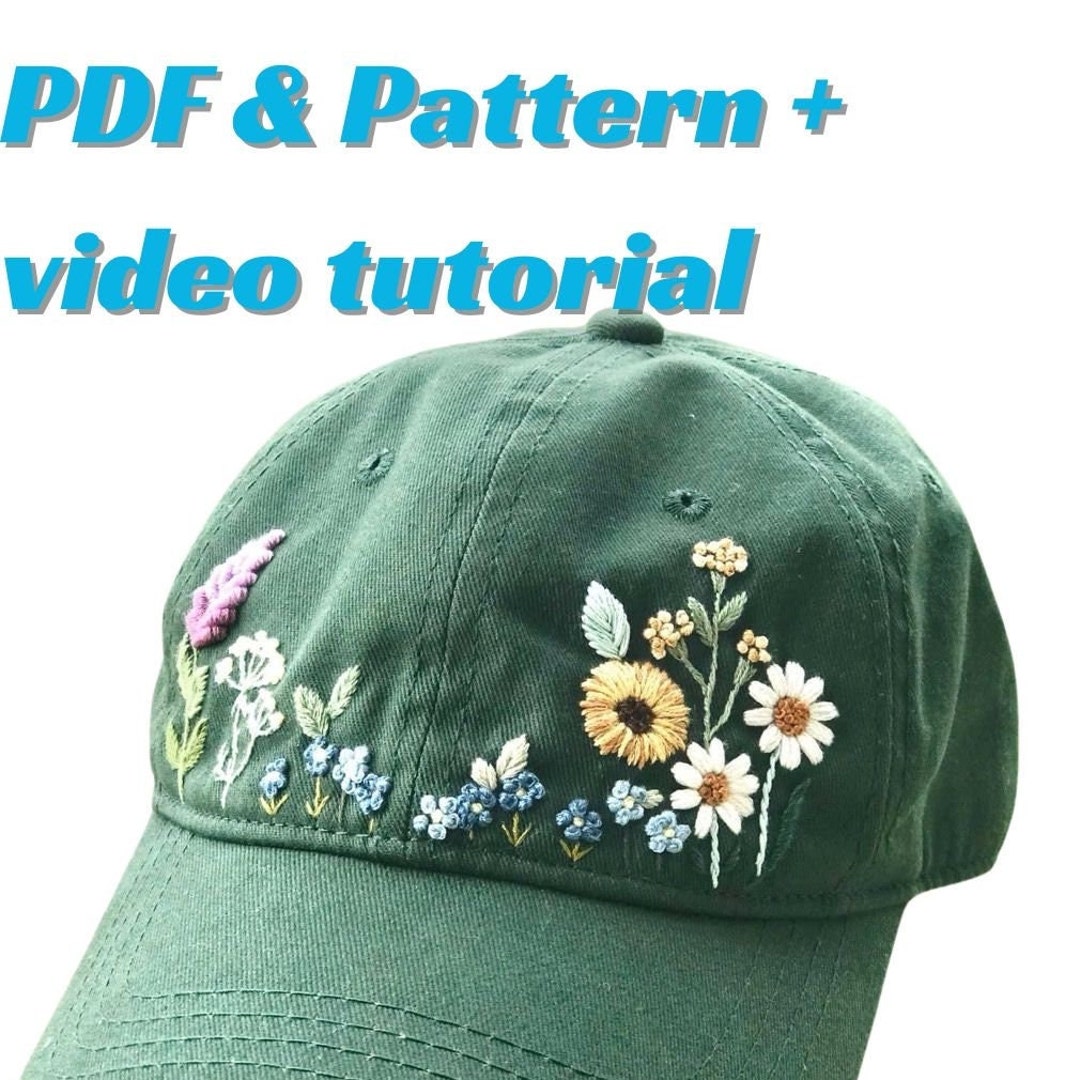 Embroidery Hat Flowers Stick and Stitch Embroidery PDF & Pattern ...