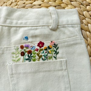 Pocket Jean Stick and Stitch Embroidery PDF & Pattern 4 X 2.5 Inch ...