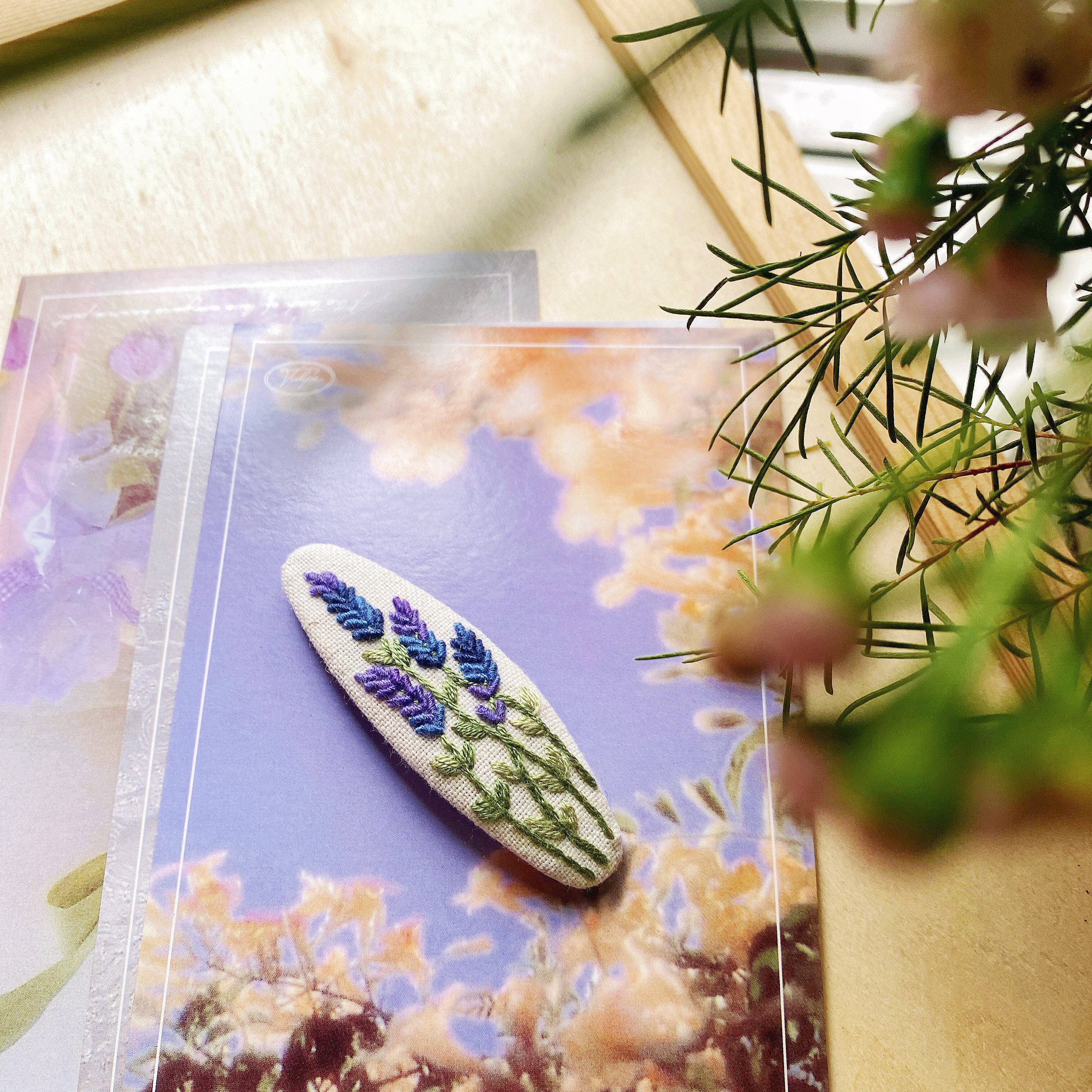 Embroidered Hair Clip Hand Embroidery Clip Floral Clip - Etsy