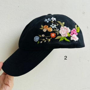 Hand Embroidered Hat | Embroidered Baseball Cap | Floral Embroidered ...