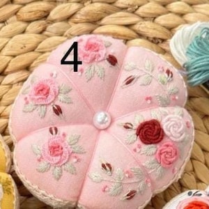 Hand Embroidered Pin Cushion | Round Pumpkin Pincushion | Sewing Room ...