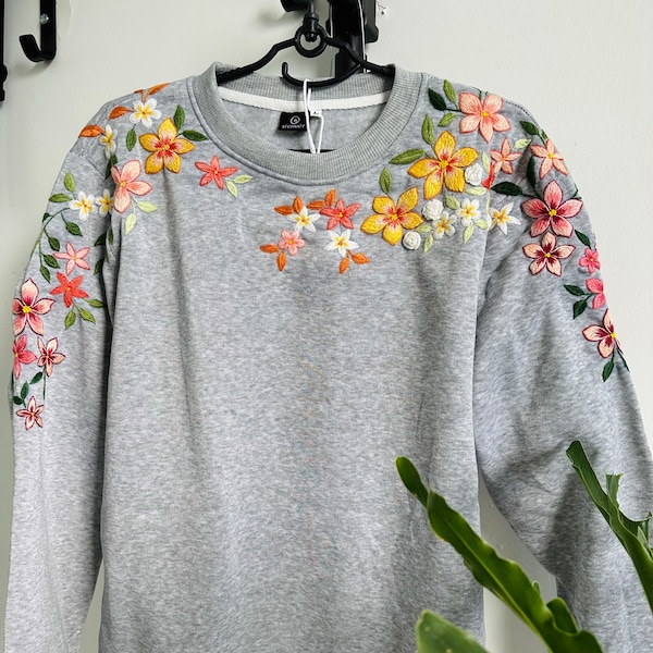 Embroidered Flowers - Etsy