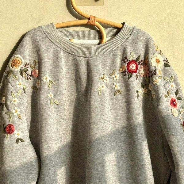 Embroidered Sweatshirt - Etsy