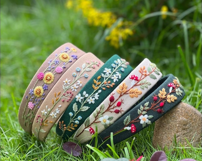 Elegant Floral Embroidered Headbands| Cute Flower Headband| Boho Chic ...
