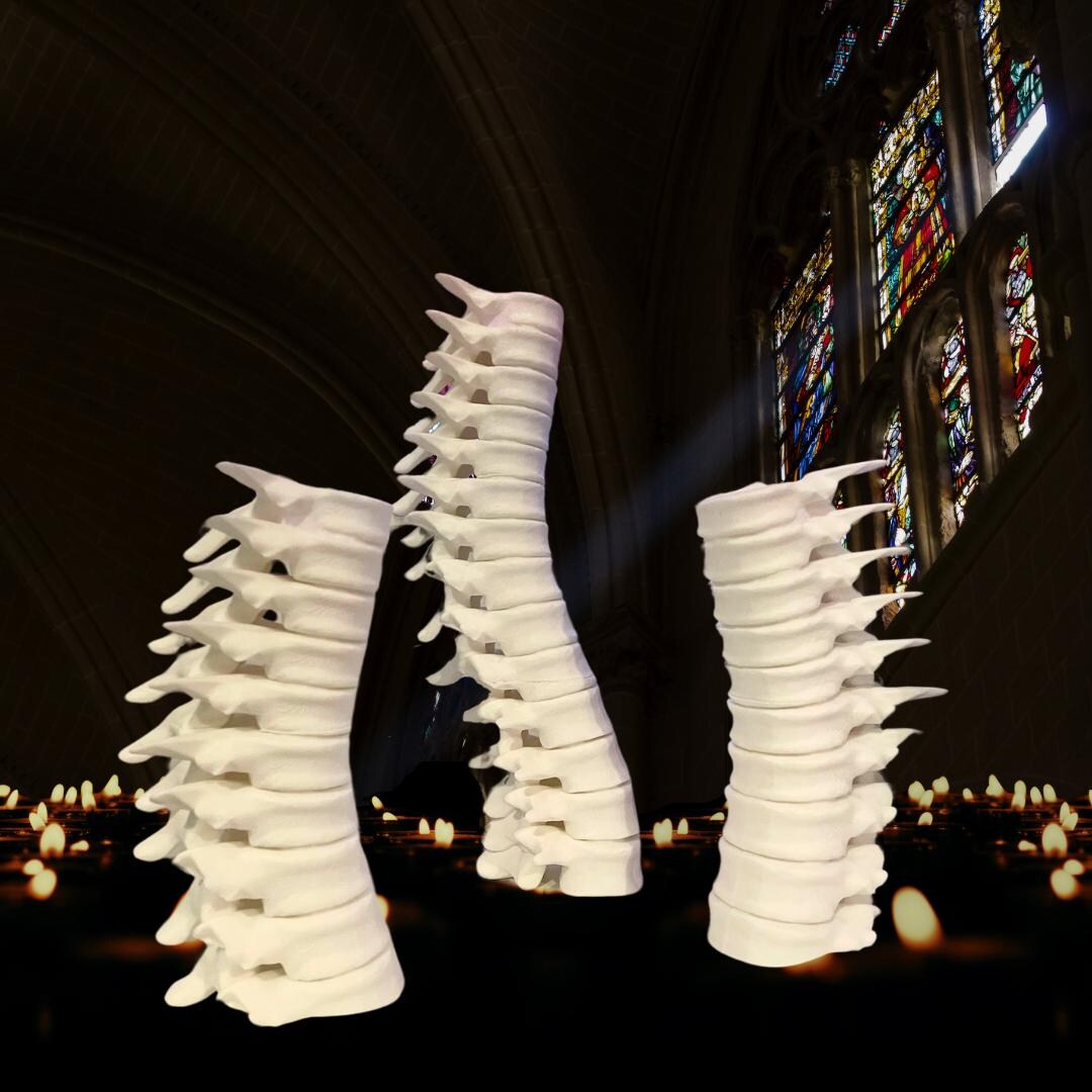 Spine Candle Holder 3D Printed Gothic Bone Decor for Halloween Wizard ...