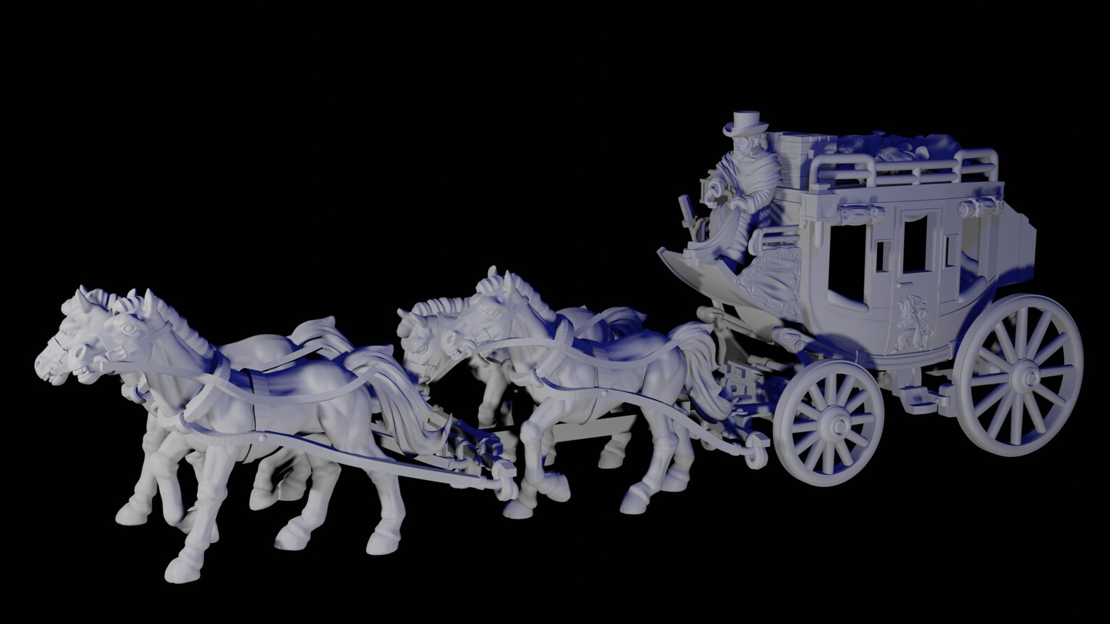 Stagecoach Wagon 28mm Horse Cart 32mm Dungeons and Dragons Carriage ...