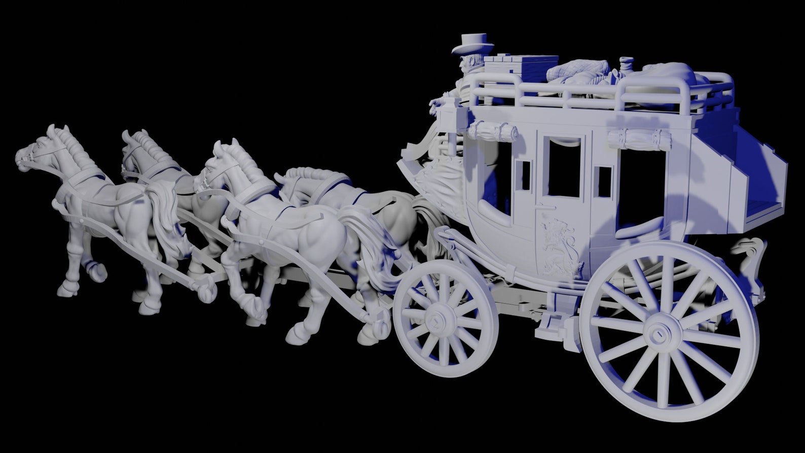 Stagecoach Wagon 28mm Horse Cart 32mm Dungeons and Dragons Carriage ...