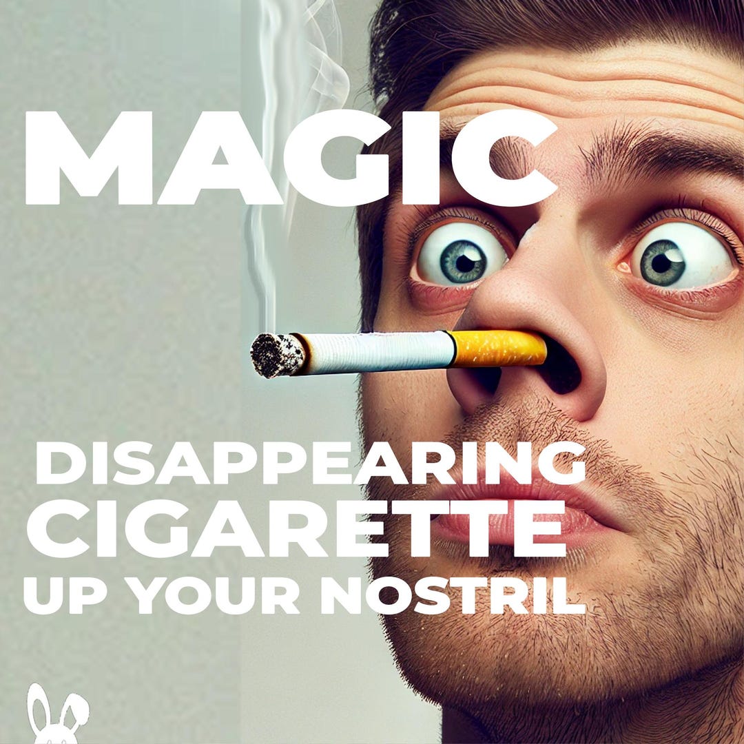 Disappearing Cigarette up the Nostril Trick - Amaze Your Friends! - Etsy