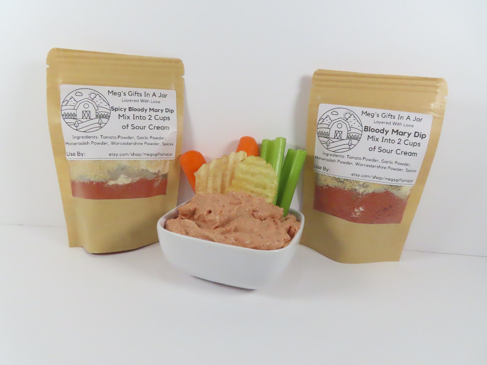 Gourmet Dip Mixes Gift Set of 4 Dips, Bloody Mary Dip Mix, Wasabi Soy ...
