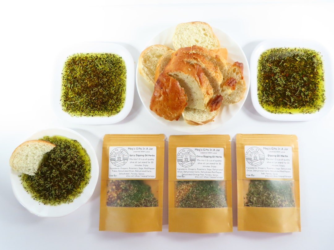 Gourmet Dipping Oil Herbs Set of 3 Spicy Garlic and Original - Etsy