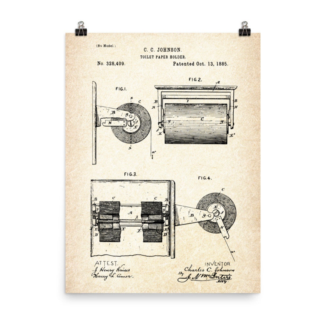 Toilet Paper Holder Patent Unframed Poster - Etsy