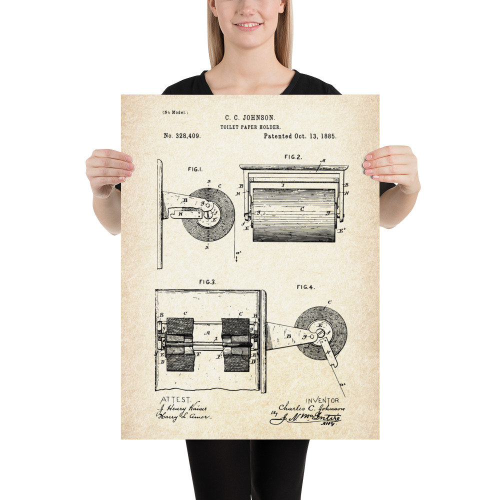 Toilet Paper Holder Patent Unframed Poster - Etsy