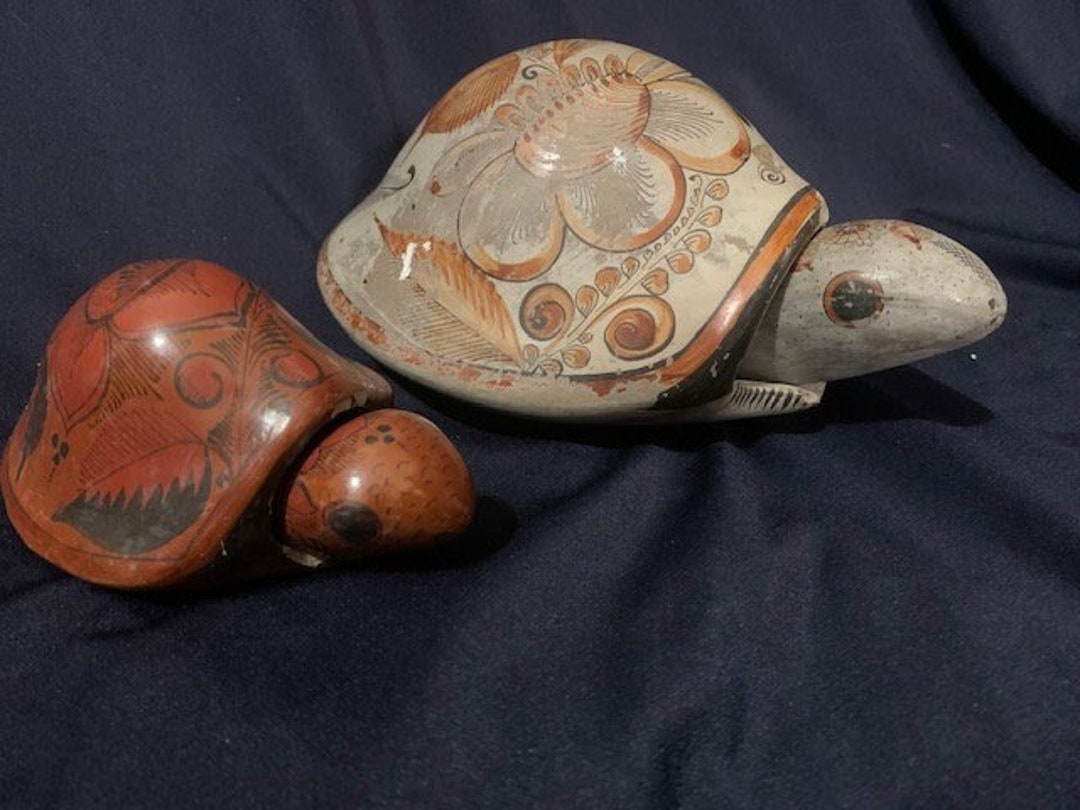 Vintage Ceramic Turtles From Mexico - Etsy