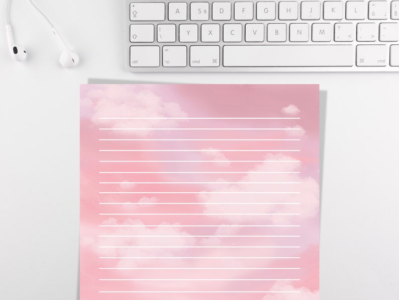 Pink Sunset Printable Stationary - Digital Download Stationary - Sunset ...