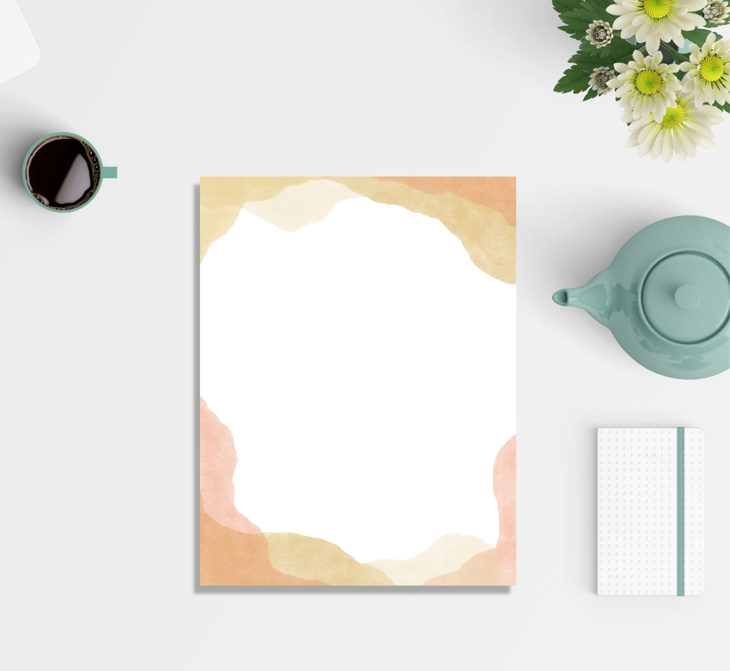 Abstract Warm Colors Printable Stationary Warm Colors Boho Stationary ...