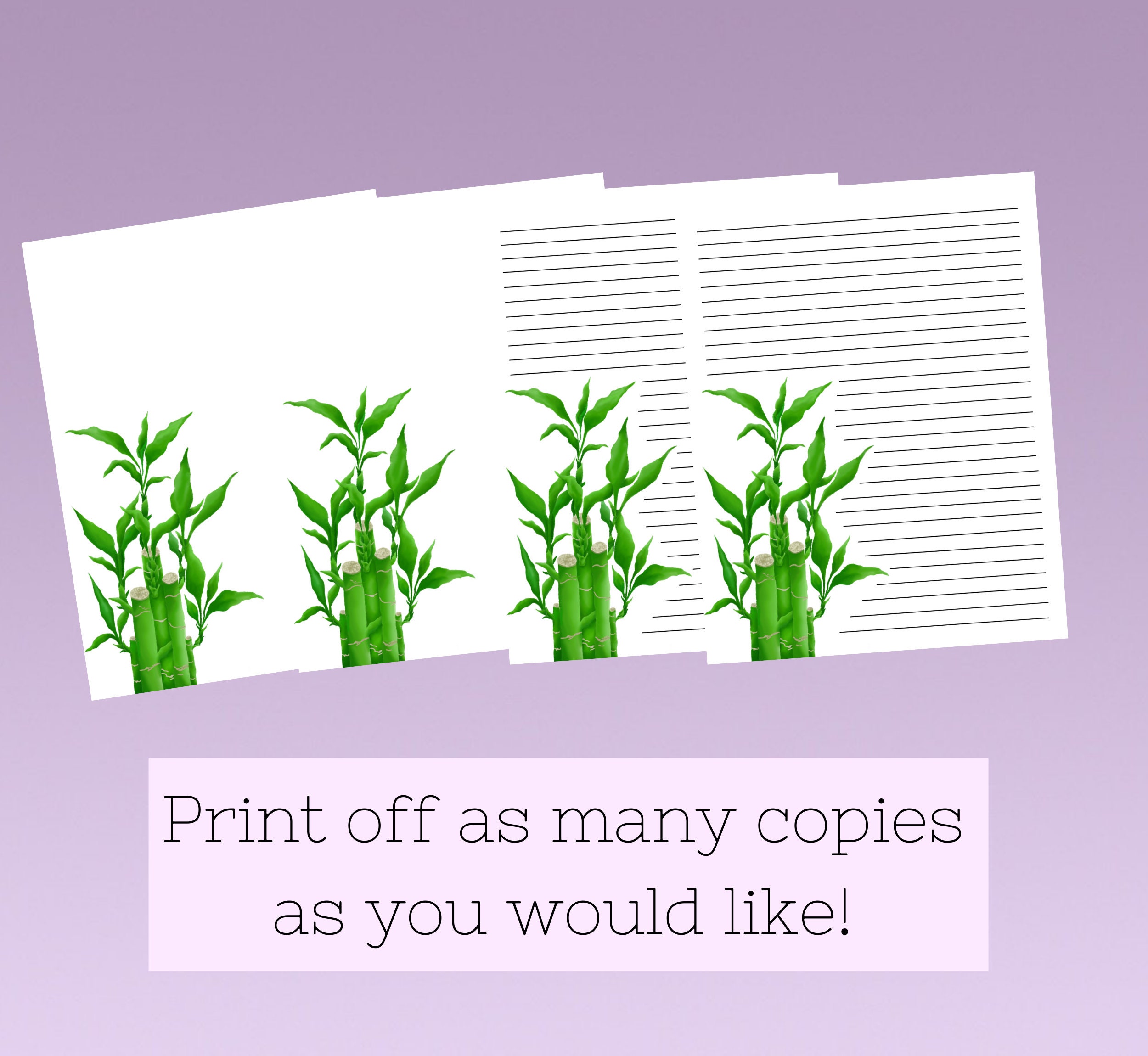 Bamboo Printable Stationary - Asian-inspired - Digital Download ...