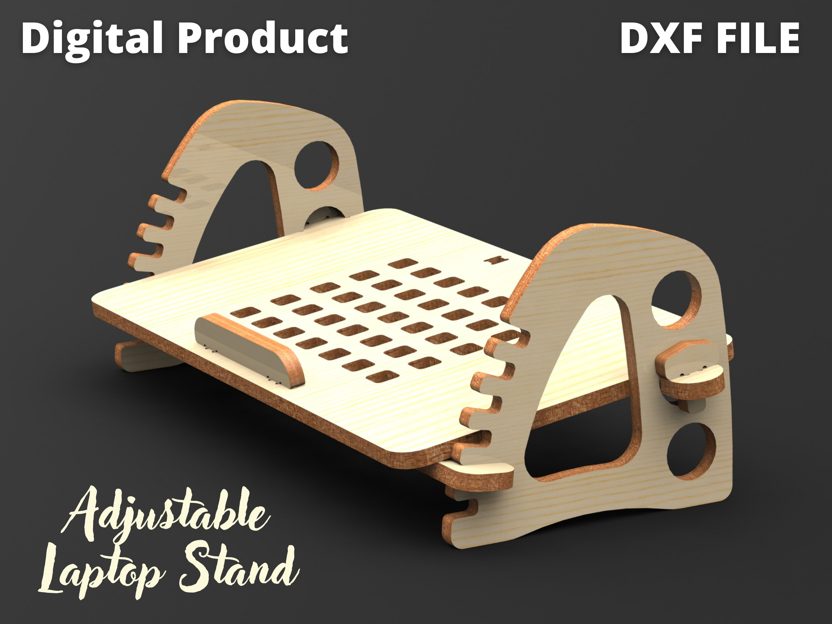 Adjustable Laptop Stand up to 15.6 Inch - Dxf Files - Etsy