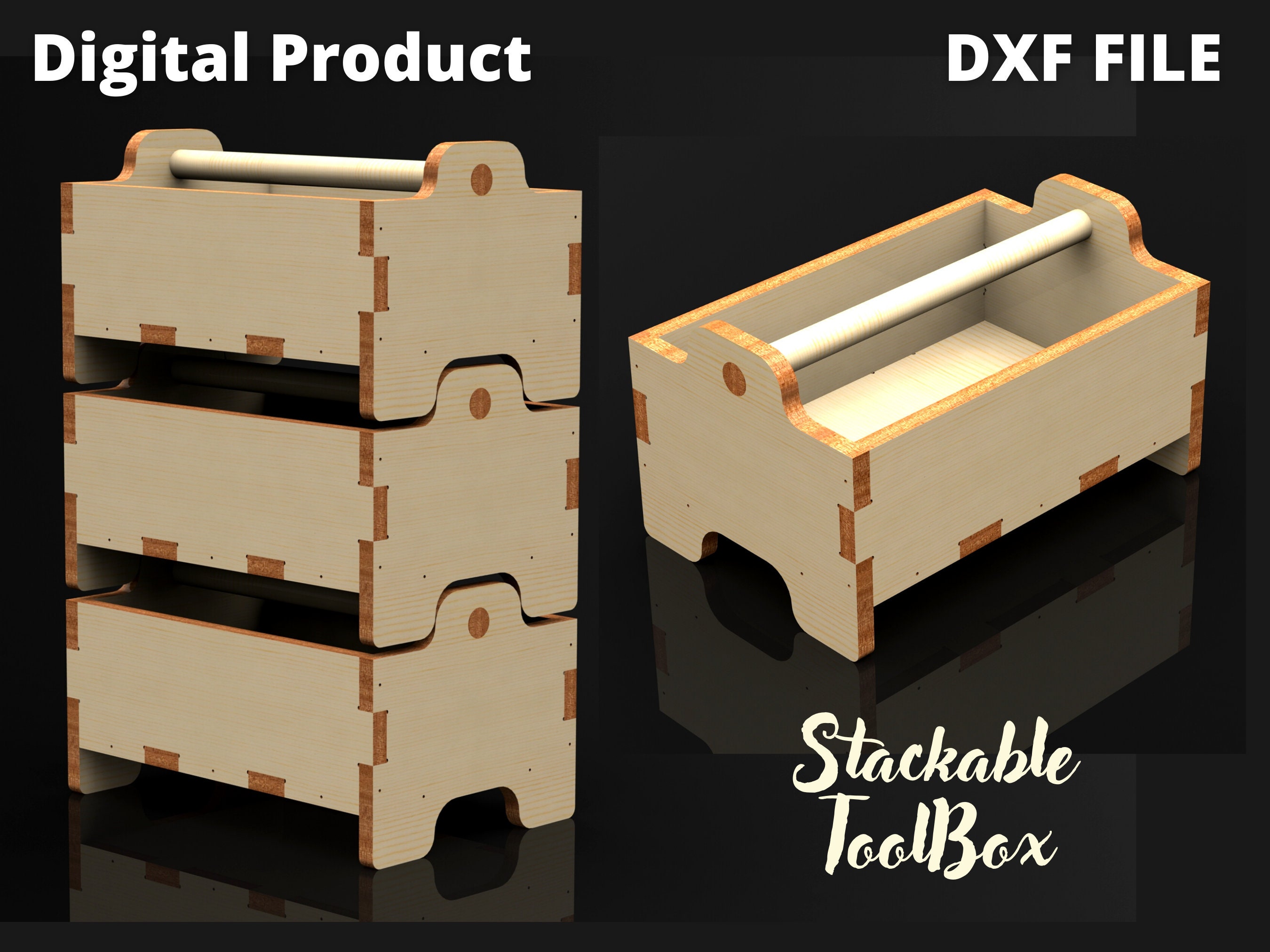 Stackable Toolbox Tool Storage Organizer - DXF File - Etsy