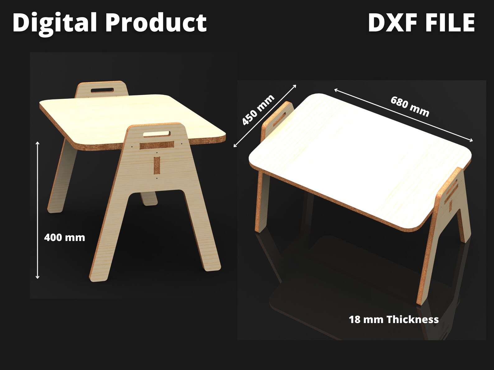 Stackable Laptop Table, Laptop Stand, Sit on the Floor Table - DXF File ...