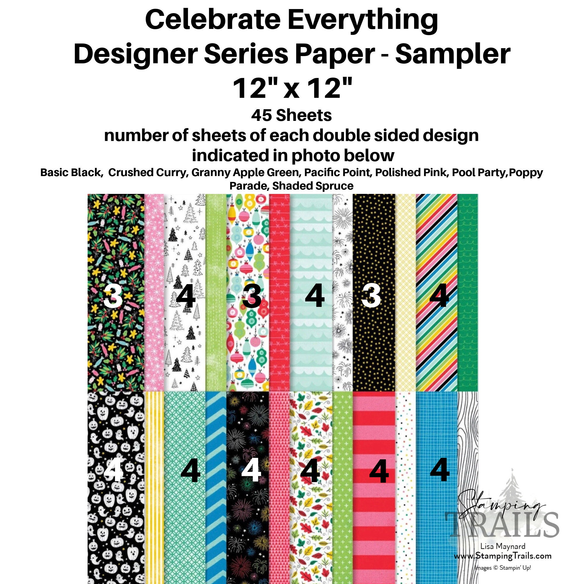 Stampin' Up RETIRED 12 X 12 Jumbo Packs Designer Series Paper SAMPLER ...