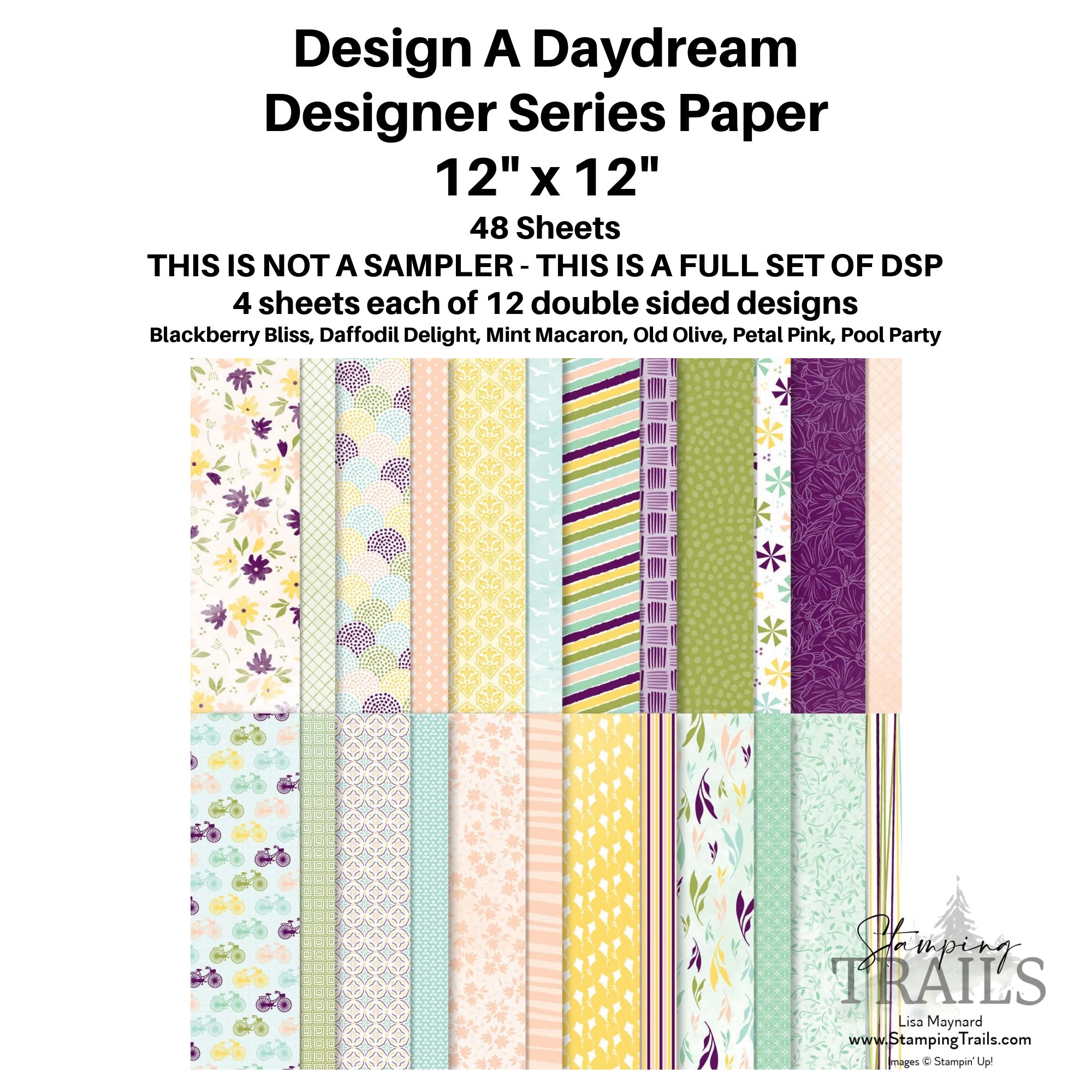 Stampin' Up RETIRED 12 X 12 Jumbo Packs Designer Series Paper SAMPLER ...