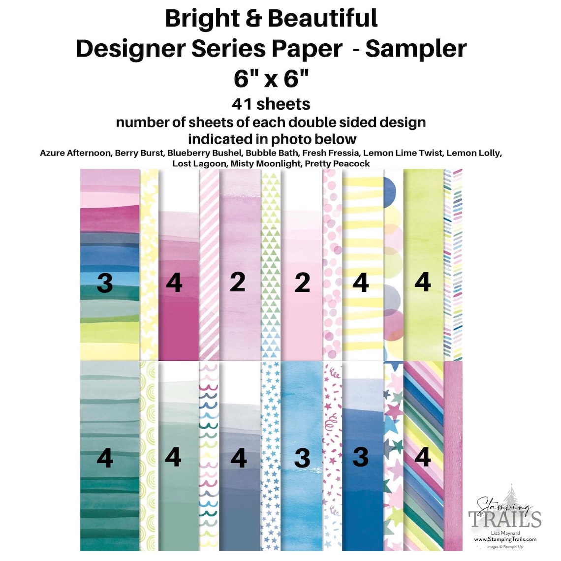 Stampin' Up! RETIRED 6" X 6" Designer Series Paper - Sampler Bundles ...
