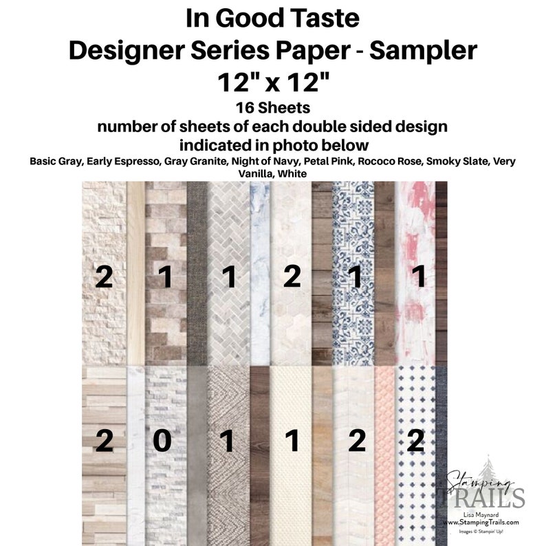 Stampin' Up! RETIRED 12" X 12" Designer Series Paper SAMPLER BUNDLES ...