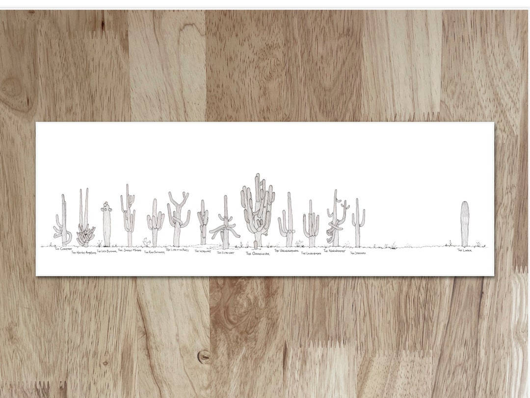 Panoramic "saguaro Personality Types" Archival Print! Make a Statement ...