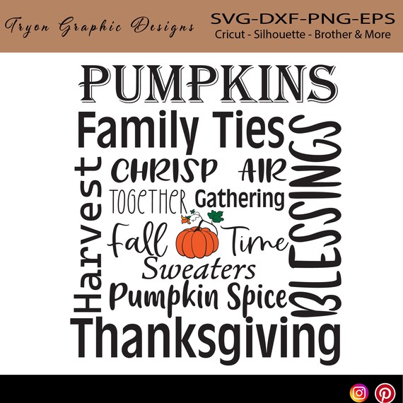 Fall Words Svg Fall Svg-harvest Time Svg-svg for - Etsy
