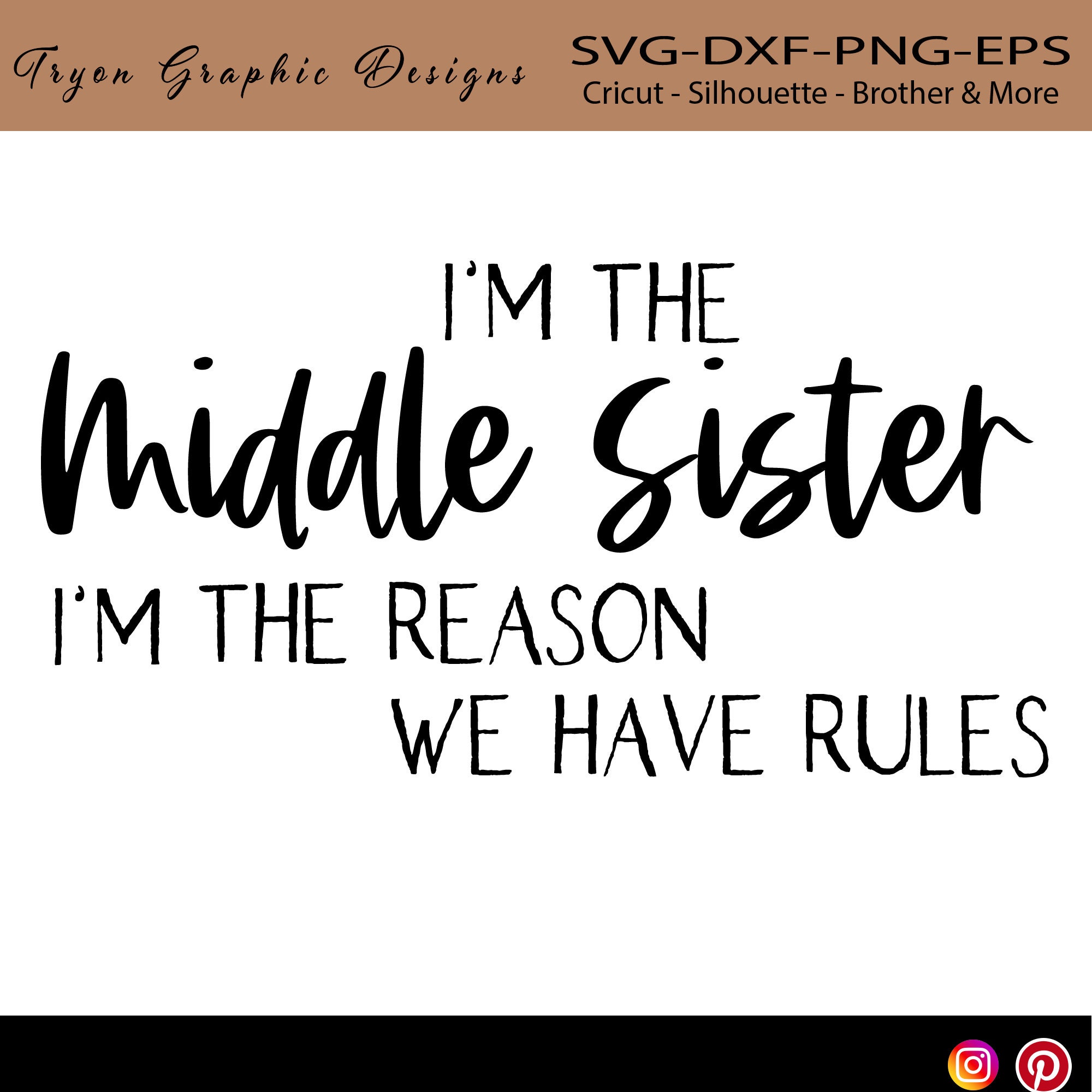 I'm the Middle Sister Svg, Sister Shirt Svg, Farmhouse Svg - Etsy