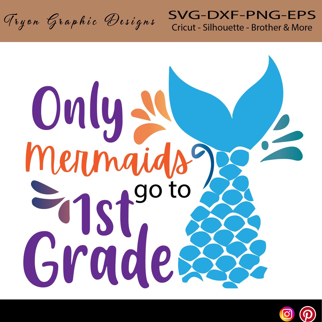 Only Mermaids Go to 1st Grade Svg-back to School Mom Life Svg,dad Svg ...