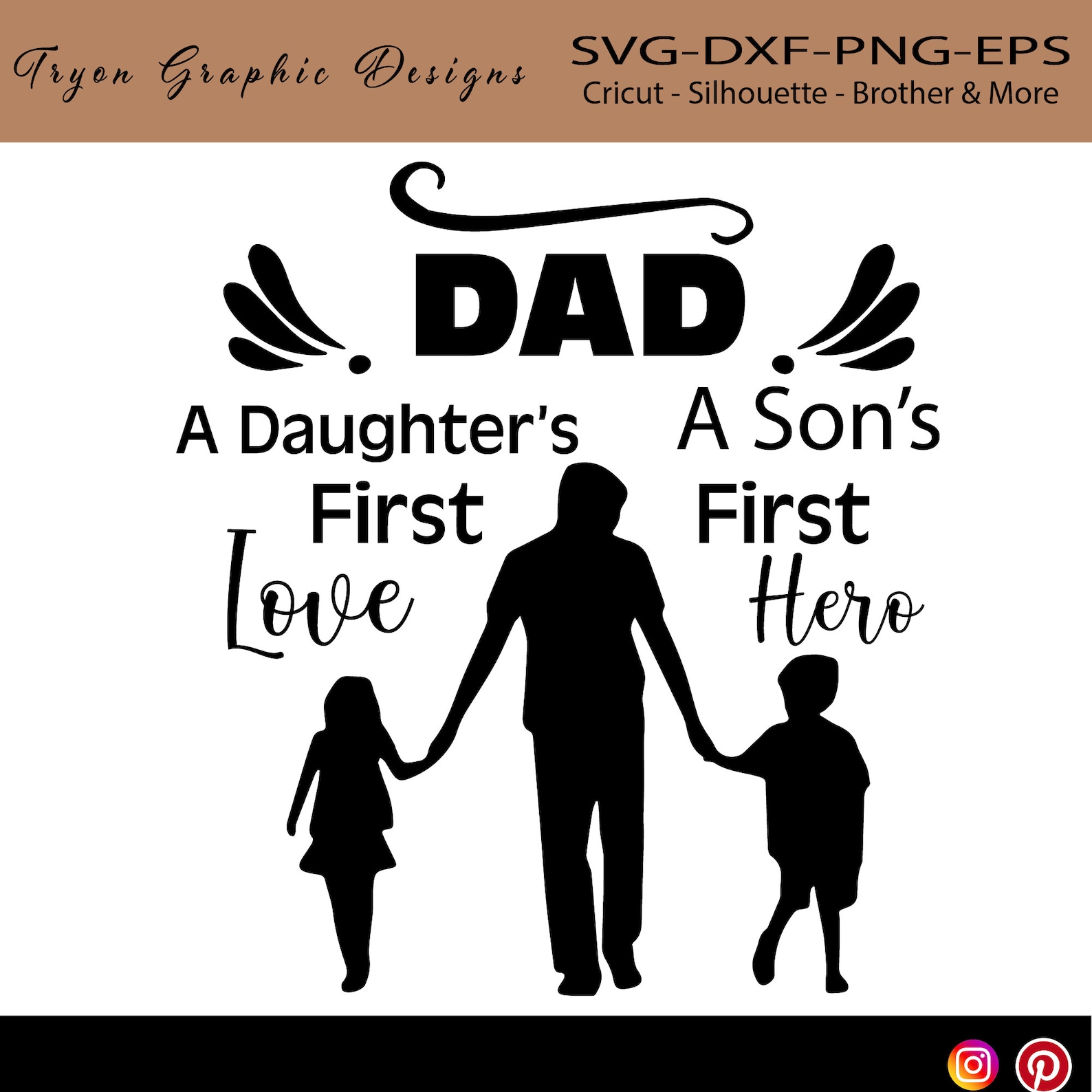 Dad Daughters First Love Sons First Hero Svg Fathers Day Father Dad
