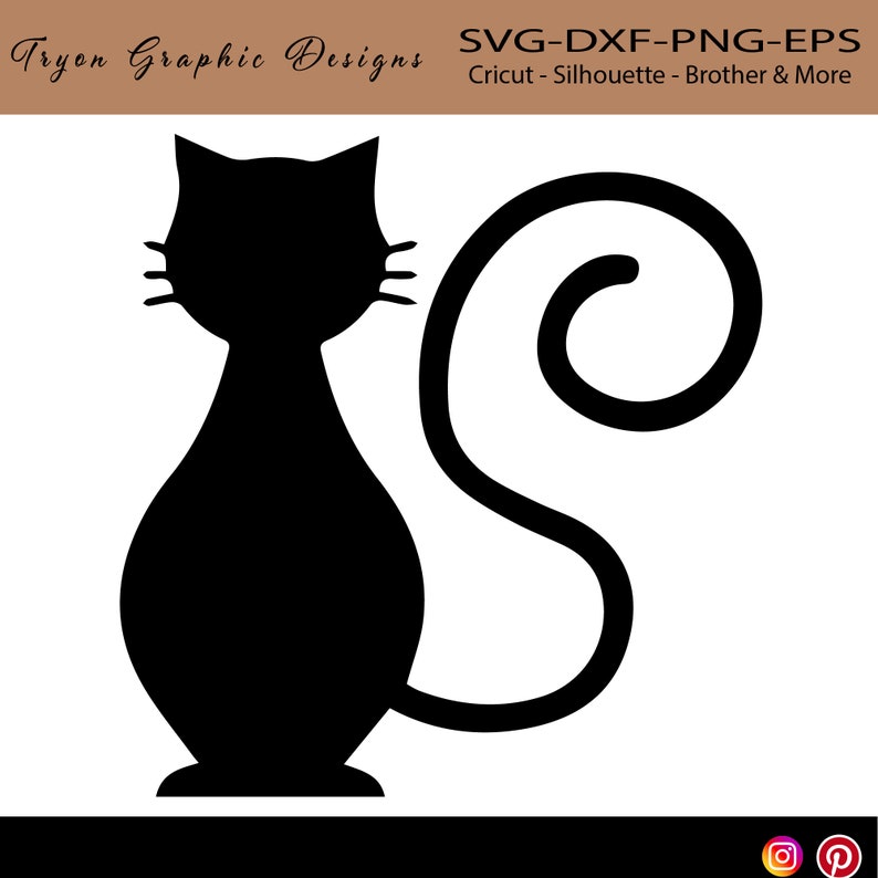 Long Tailed Black Cat Svg-kitty Svg Black Cat Svg-farmhouse-cat Decor ...