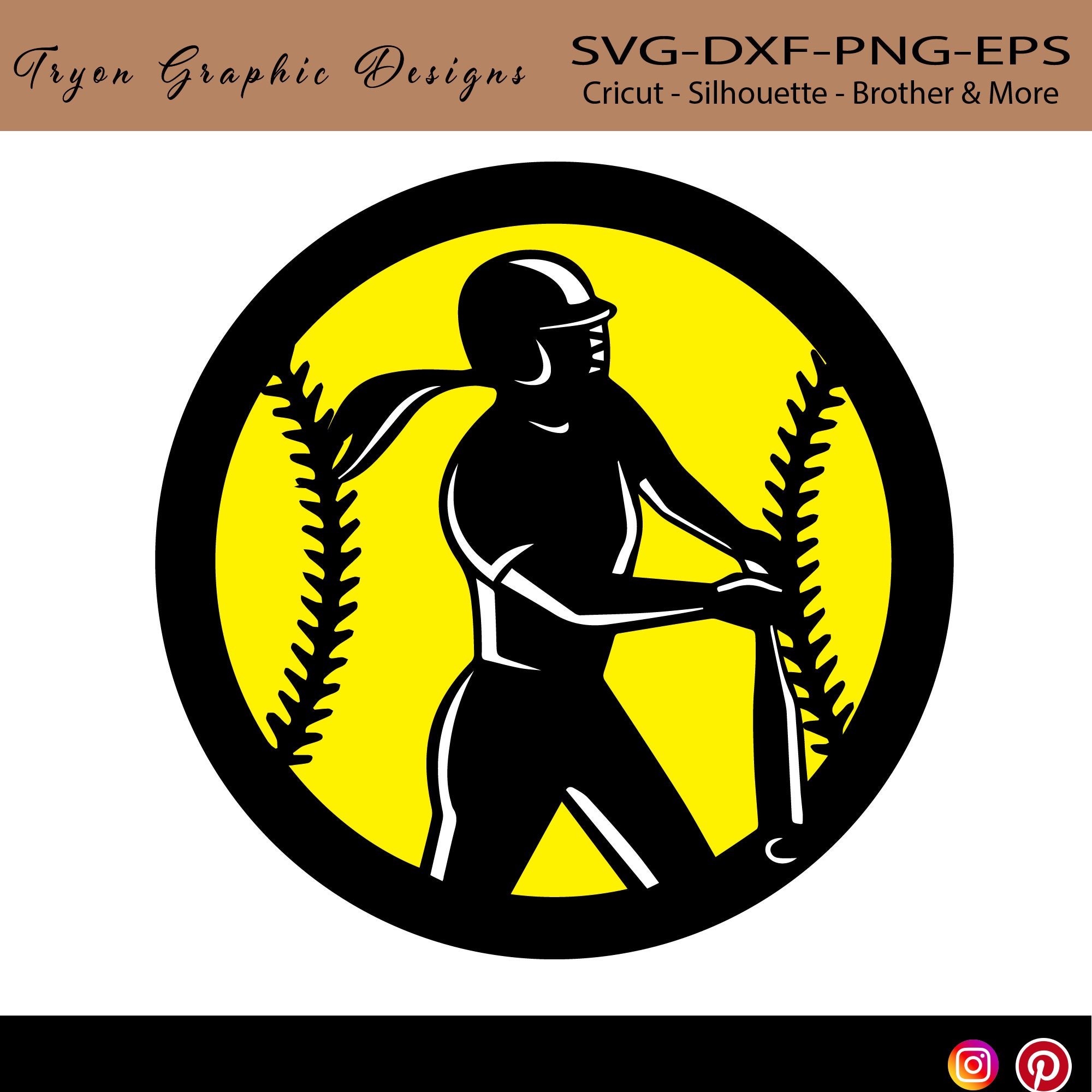 Softball Player Svg-softball Decal Svg 2 Layer and 3 Layer Designs ...