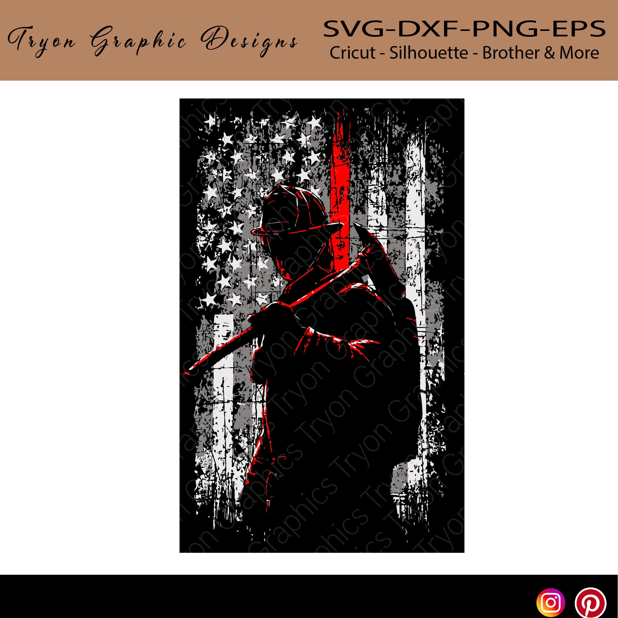 Fire Fighter Red Ax Flag Svg red Line Flag Svg Back the Blue - Etsy