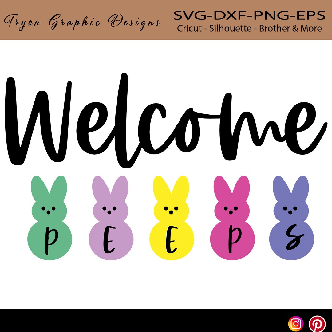 Peeps Welcome Sign Svg- Easter Welcome Sign Svg-farmhouse Svg - Etsy