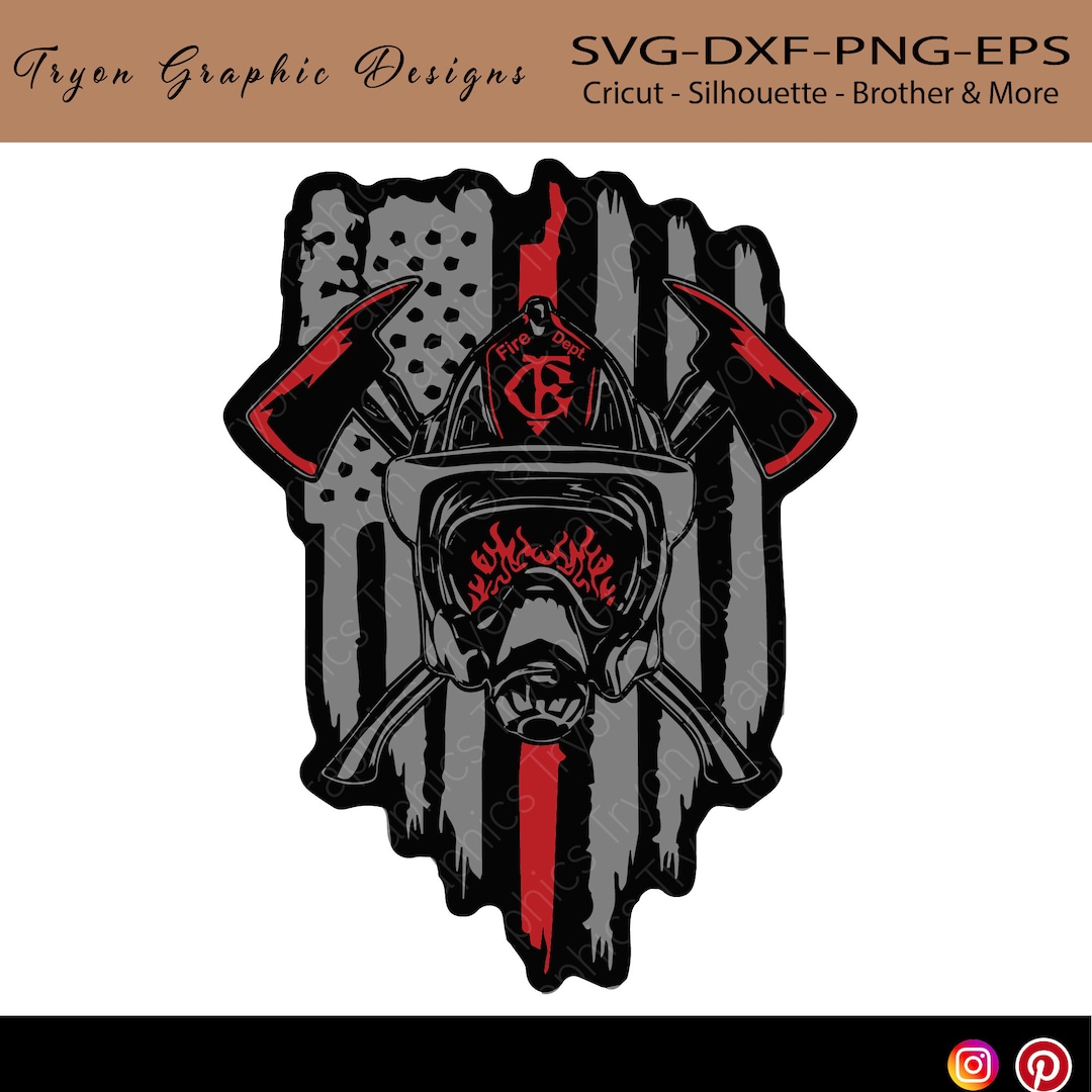 Firefighter Flag Axe Mask 1 Svg -red Line Flag Svg- Back the Blue Svg ...