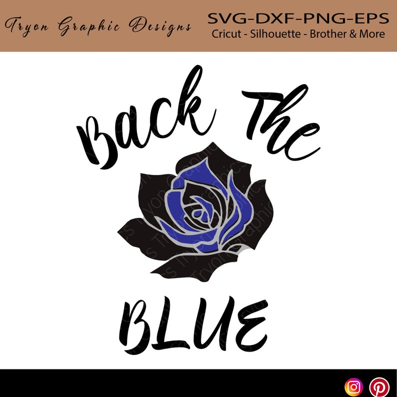 Back the Blue Rose Svg-police Svg-police Officer mom-files for Cricut ...