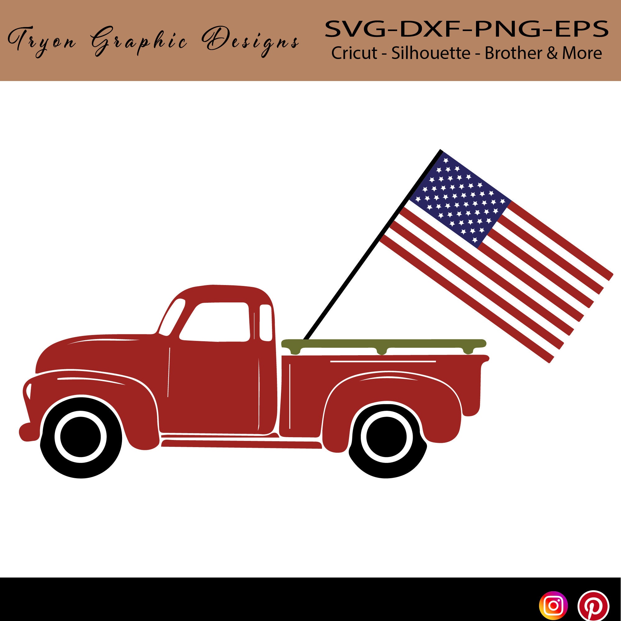 Vintage Truck Patriotic Flag 4th of July Svg-happy 4th of July Svg ...