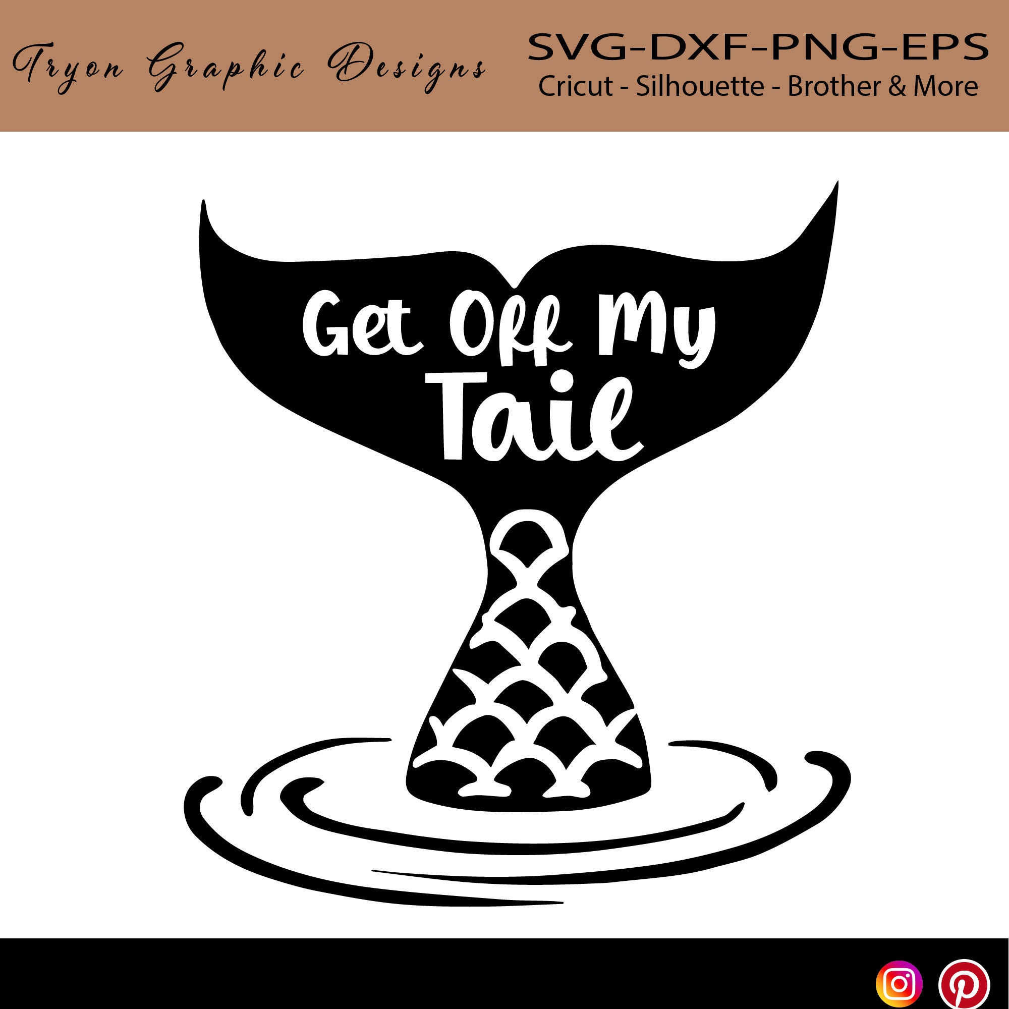 Get off My Tail Decal Svg-funny Car Decal Svg-mermaid Tail Svg summer ...